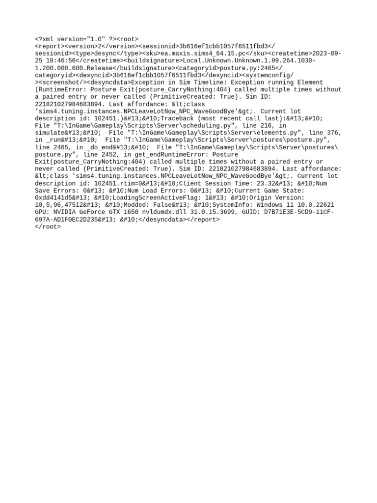 Sims 4 Desync Error Report | PDF | Teaching Methods & Materials ...