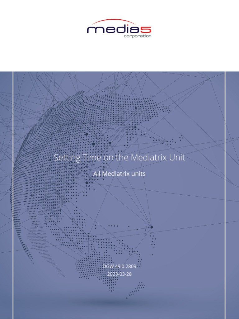 Setting the Time on the Mediatrix Unit | PDF | Documentation | Daylight ...
