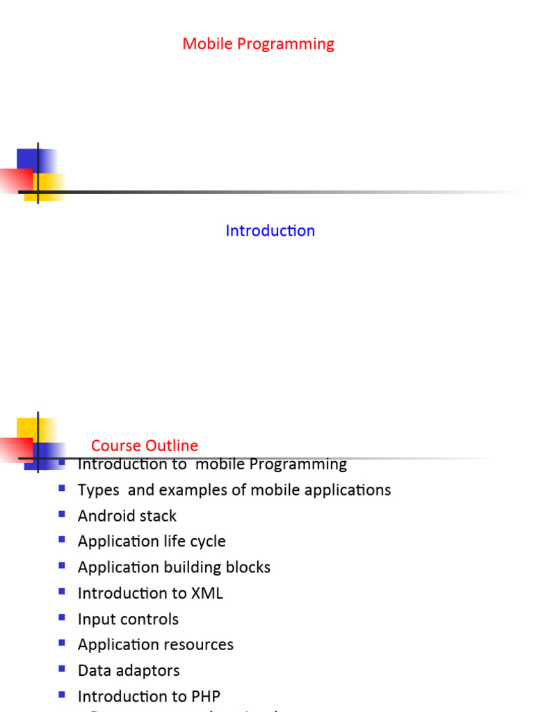 Lecture01 Introduction | PDF | Mobile App | Application Software