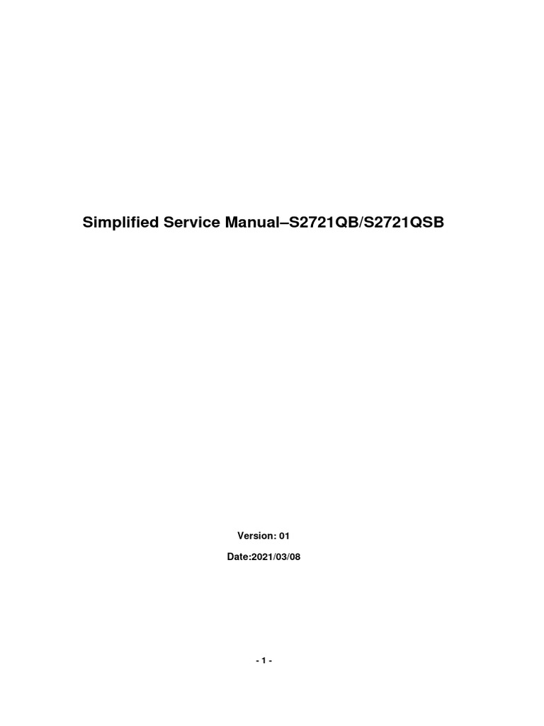 S2721QB/S2721QSB Service Manual | PDF | Electrostatic Discharge | Ac Power Plugs And Sockets