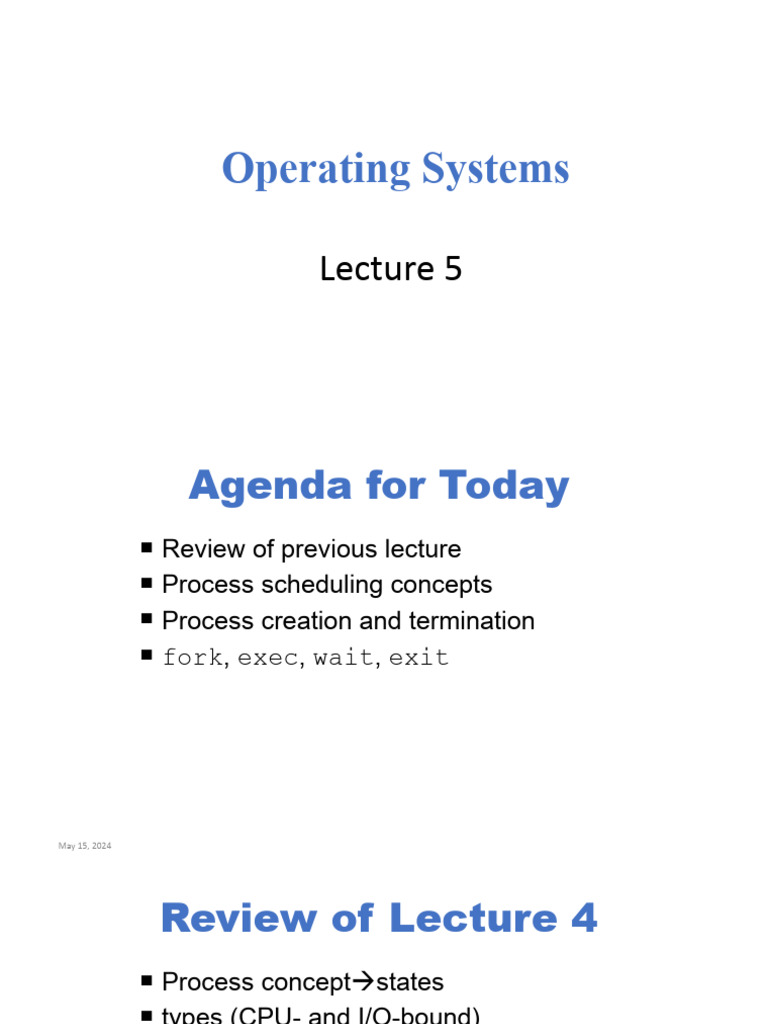 Operating System Lecture 4 | PDF | Scheduling (Computing) | Process (Computing)