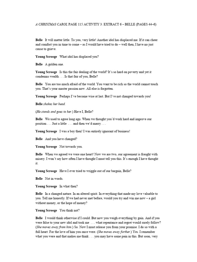 Belle's Heartbreaking Farewell to Scrooge | PDF | Ebenezer Scrooge | A ...