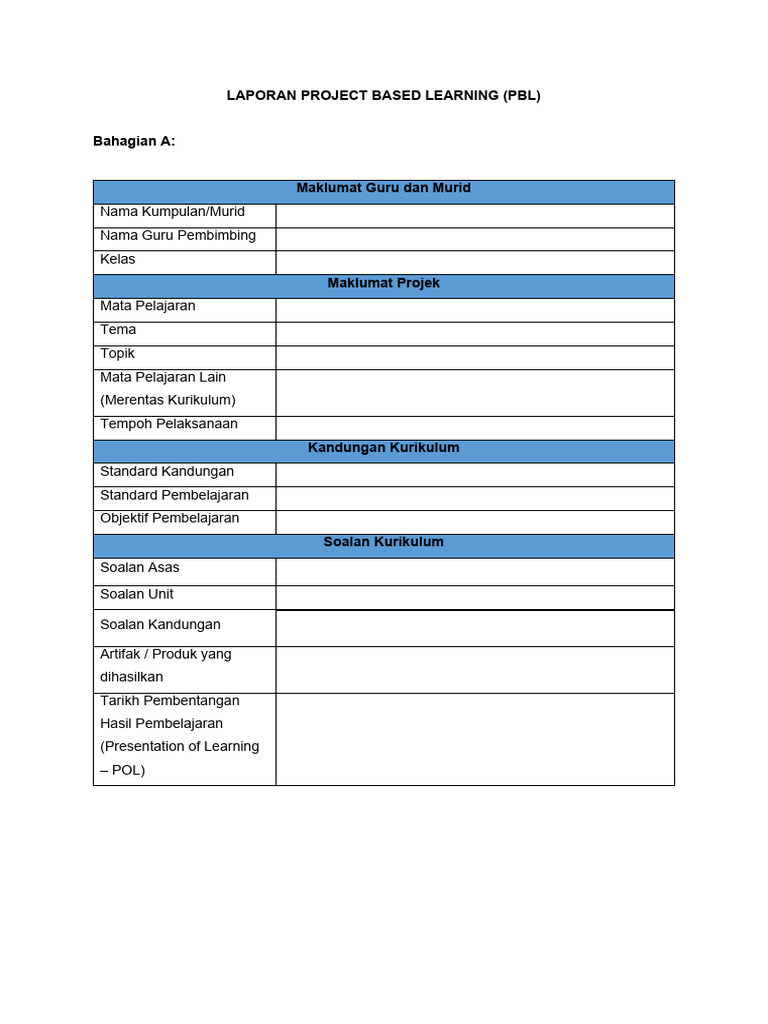 Kertas PBL Contoh | PDF