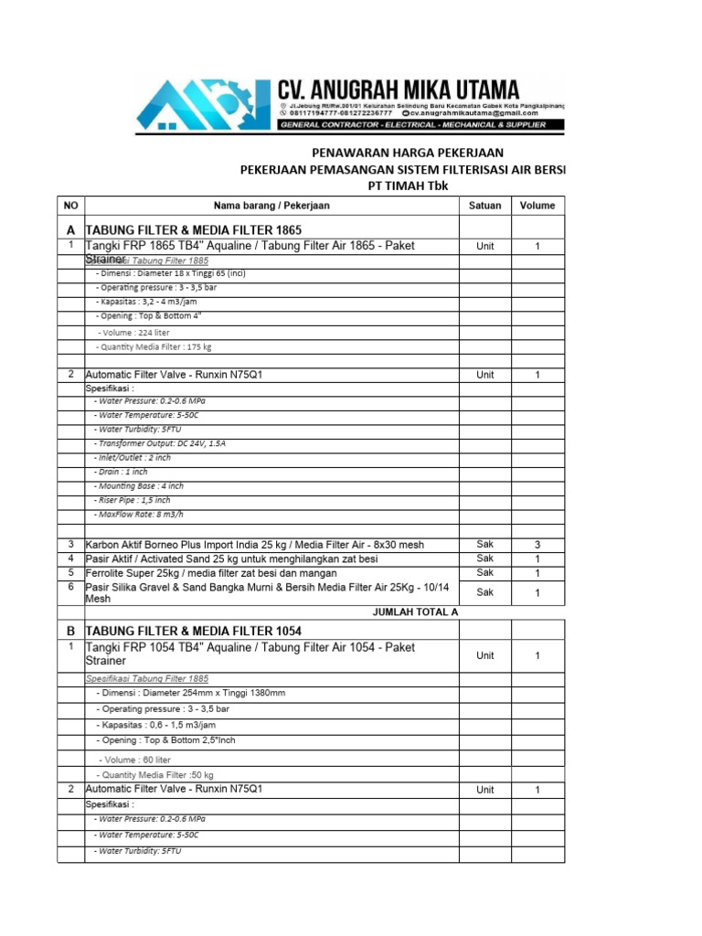 SPH FILTER Air-1 | PDF | Equipment | Hydraulic Engineering