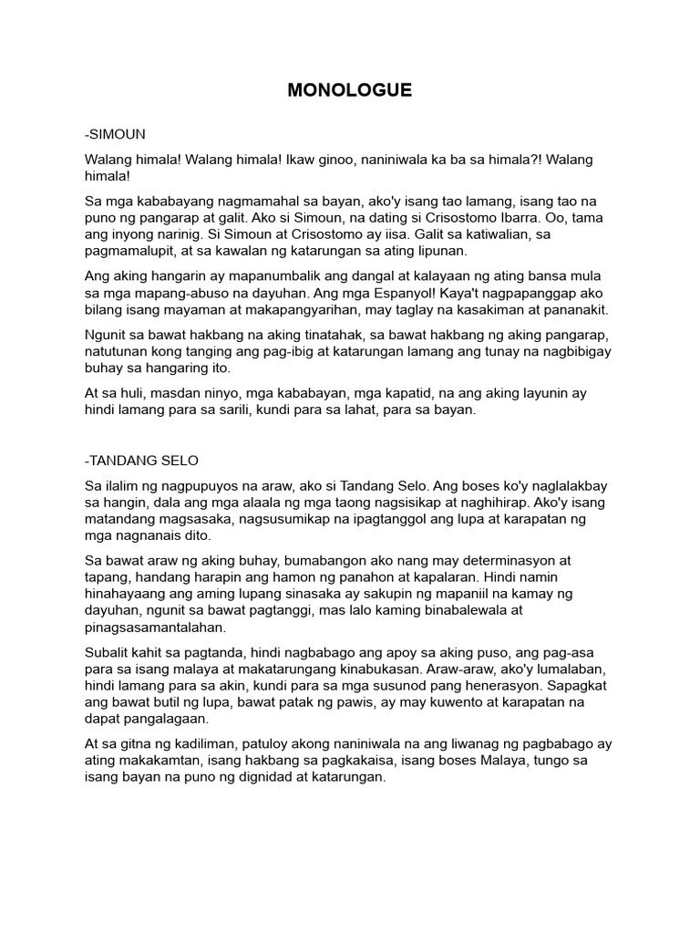 Filipino Monologue | PDF