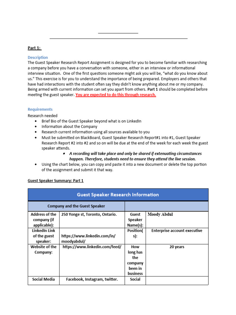 Guest Speaker Reports 2 | Download Free PDF | Linked In | Social Media
