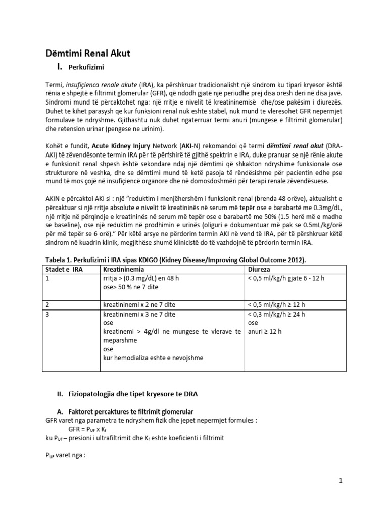 Dëmtimi Renal Akut | PDF