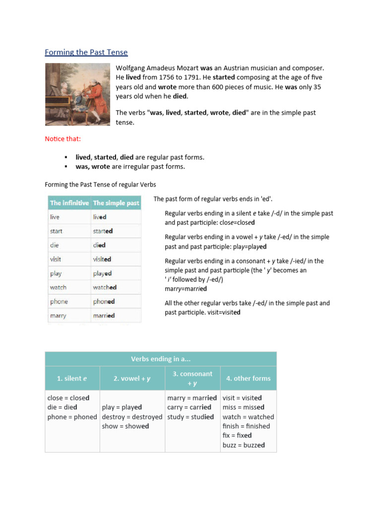 Forming Past Tense of Regular Verbs | PDF | Linguistic Typology ...