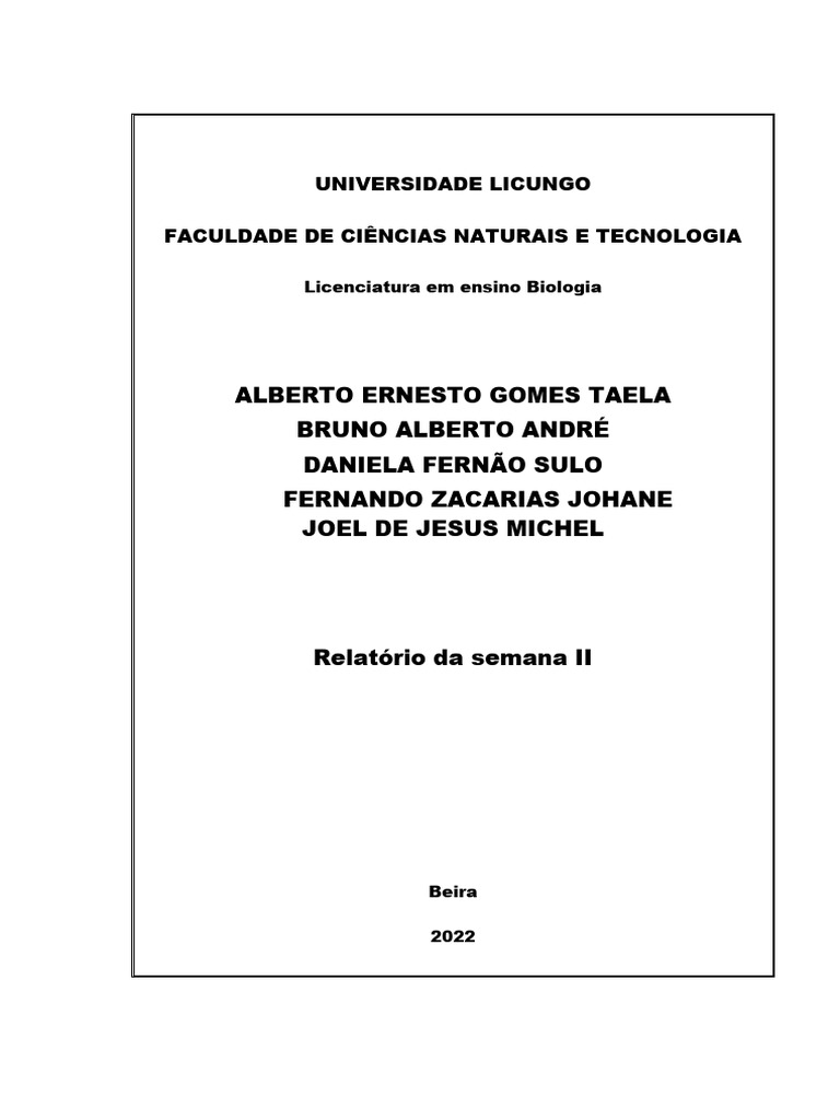 Relatório Da Semana-2 | PDF | Biodiversidade | Desmatamento