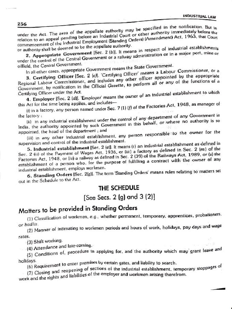 Industrial Employment (Standing Orders) Act, 1946 | PDF | Private Law ...