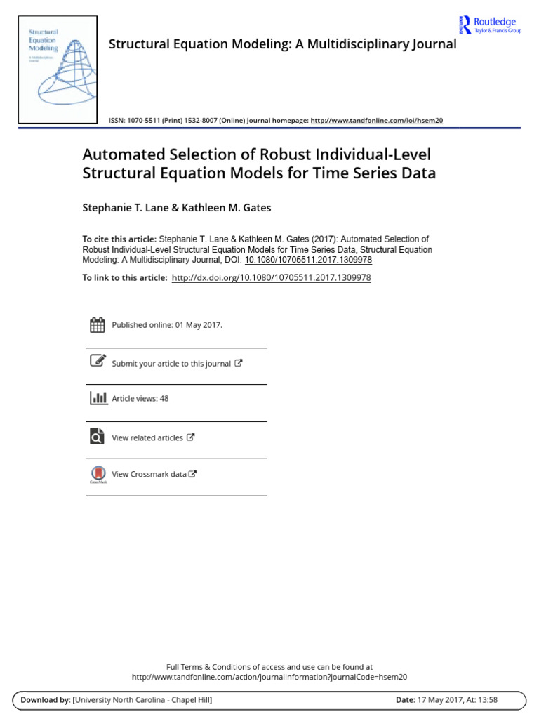 Lane Gates 2017 SEM Gimme | PDF | Structural Equation Modeling | Time ...