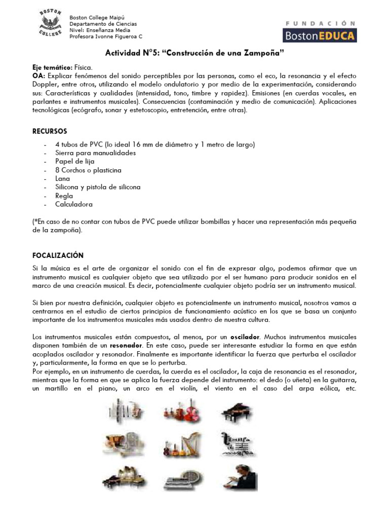 Trabajo Final Cs - Experimental Física-Construcción de Una Zampoña | PDF | Sonido | Frecuencia