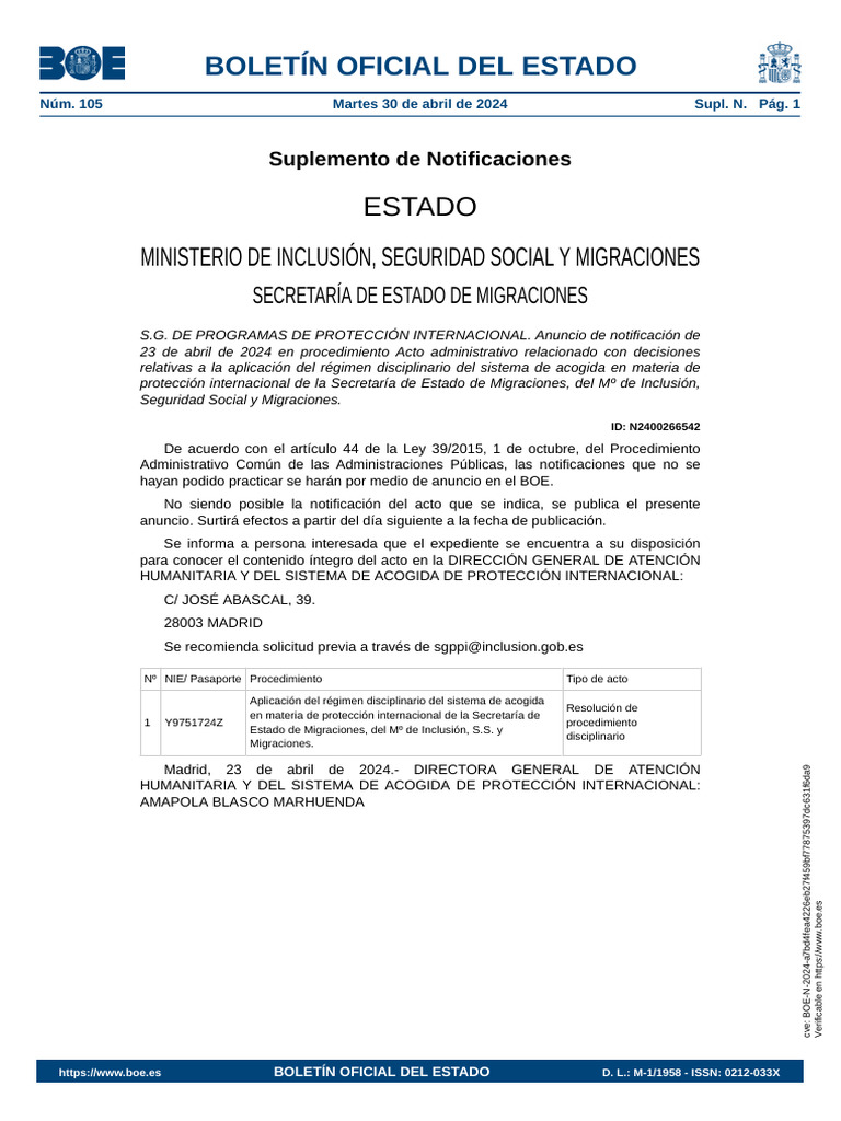 Web Bdatos Diarios Boe N Dias 2024 04 30 Pdfs BOE-N-2024-631f6da9 | PDF | Gobierno | Gobierno de ...