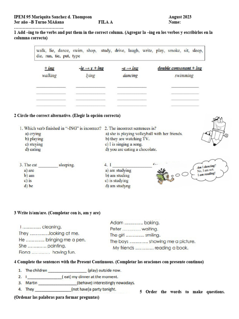 EXAMEN PRESENTE CONTINUO | PDF