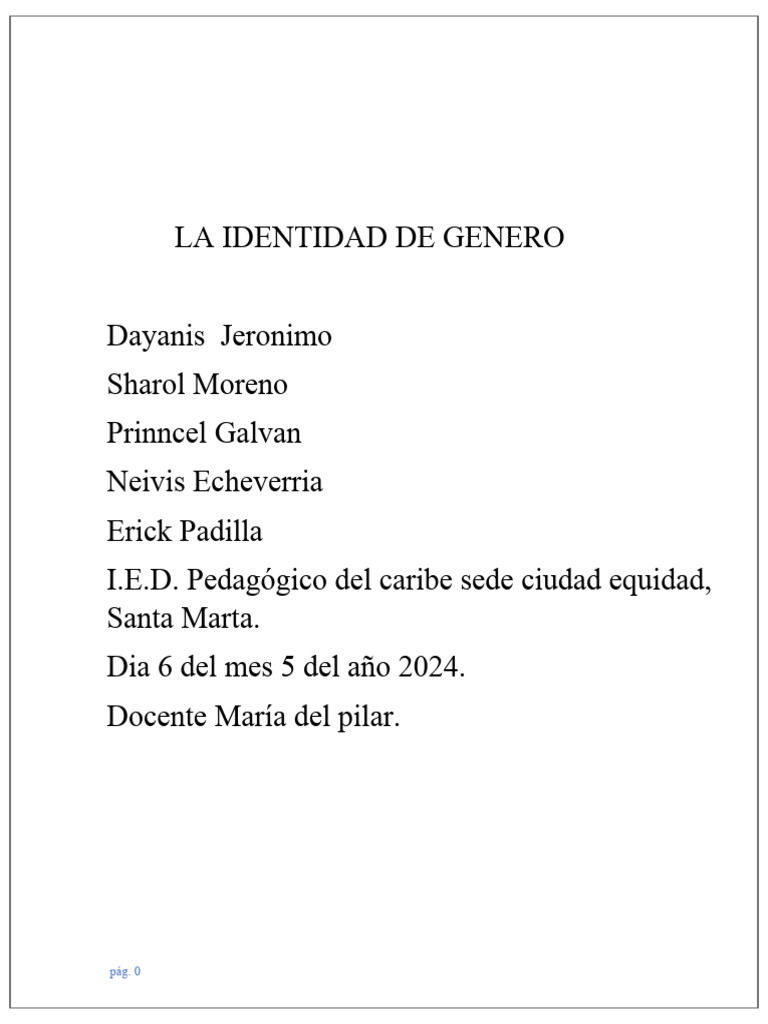 La Identidad de Genero | PDF | Identidad de género | Estudios LGBTQIA+