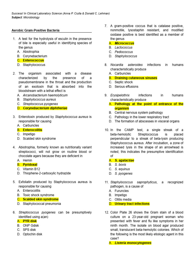 Ciulla Microbiology | PDF | Streptococcus | Gram Negative Bacteria