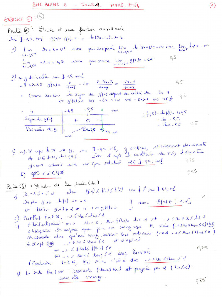 Eléments de Correction Bac Blanc 2 Jour 1 | PDF