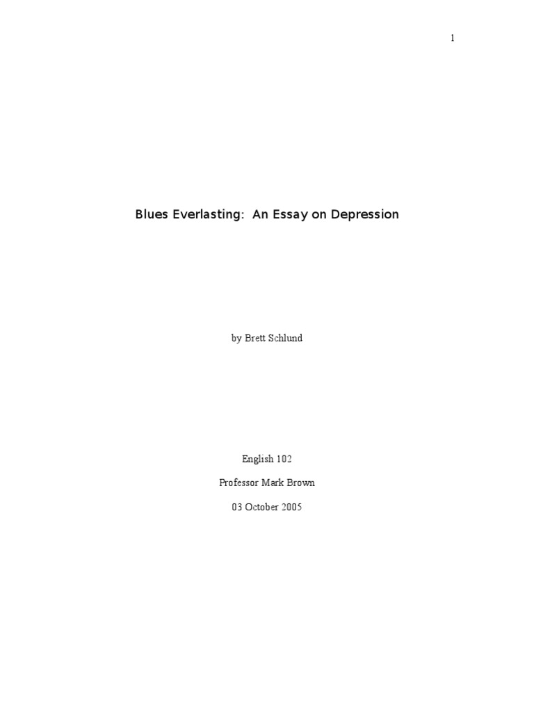 Depression Research Paper | Major Depressive Disorder | Depression (Mood)