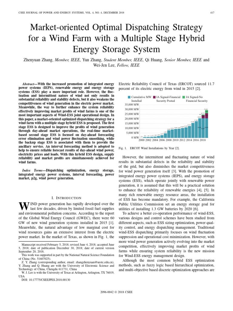 Market-Oriented Optimal Dispatching Strategy For A Wind Farm With A ...