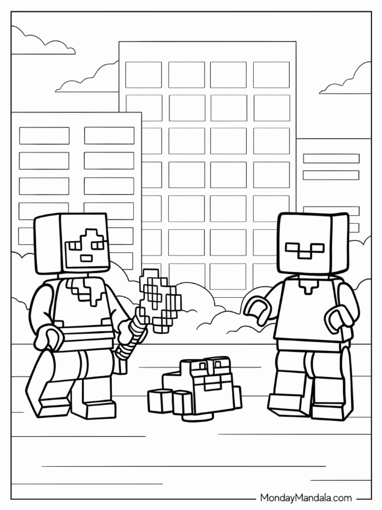 Lego Minecraft The Swamp Adventure Coloring Page | PDF