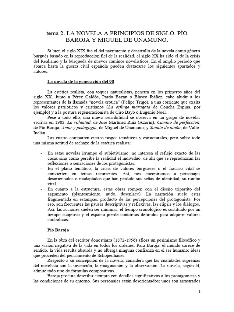 TEMA 2 (1) | PDF | Novelas