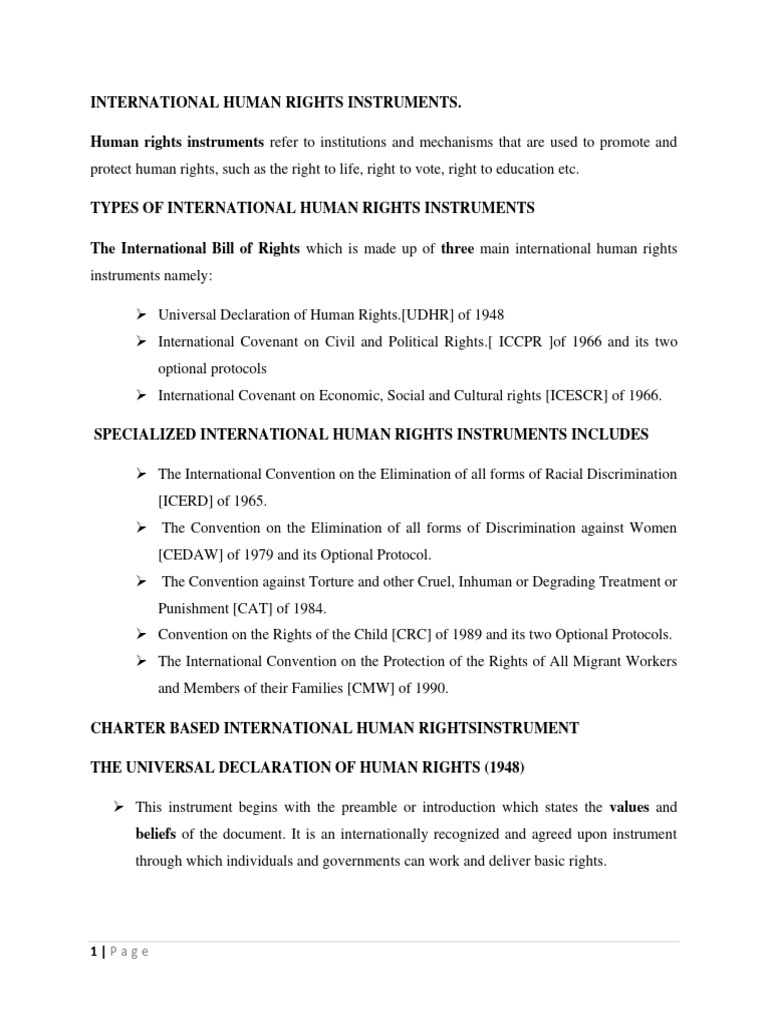 International Bill of Rights | PDF | Human Rights | Treaty