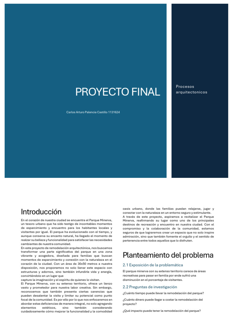 Proyecto Final Procesos FINAL | PDF | Parques | Guatemala