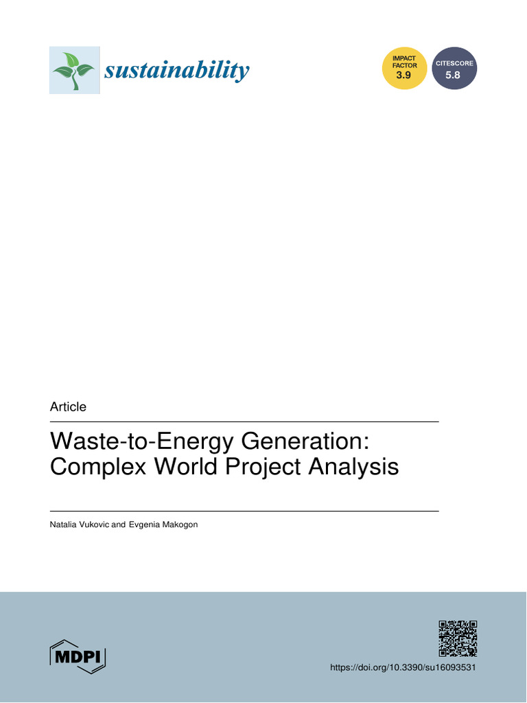 Waste-to-Energy Generation Complex World Project Analysis (2024) | PDF ...