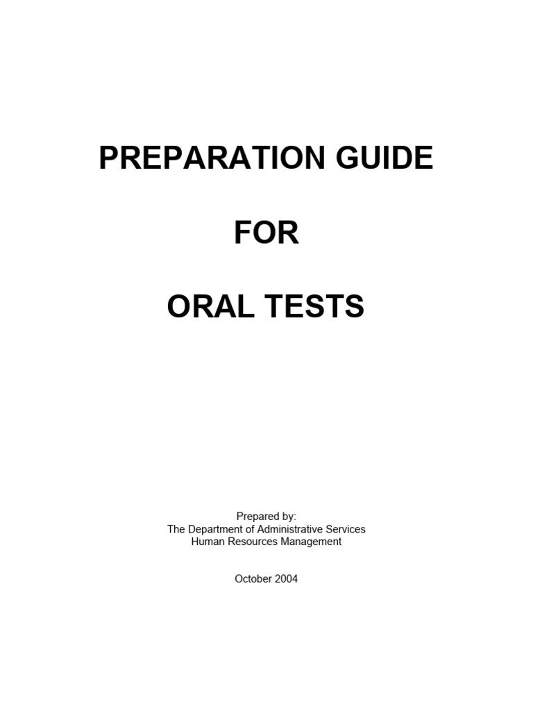 Preparation Guide For Oral Tests | Download Free PDF | Question ...