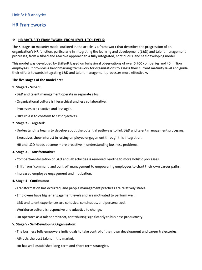 Unit 3 - HRA Frameworks - by Uzair | PDF | Human Resource Management | Analytics