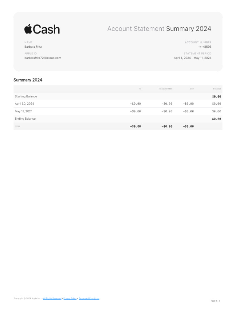 Apple Cash Statement | PDF | Payments | Cash