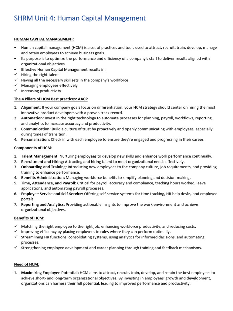 SHRM Unit IV | PDF | Human Resource Management | Performance Indicator