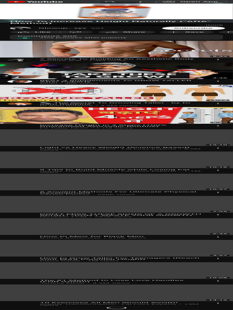 How To Increase Height Naturally (6ft6 Method) - YouTube | PDF