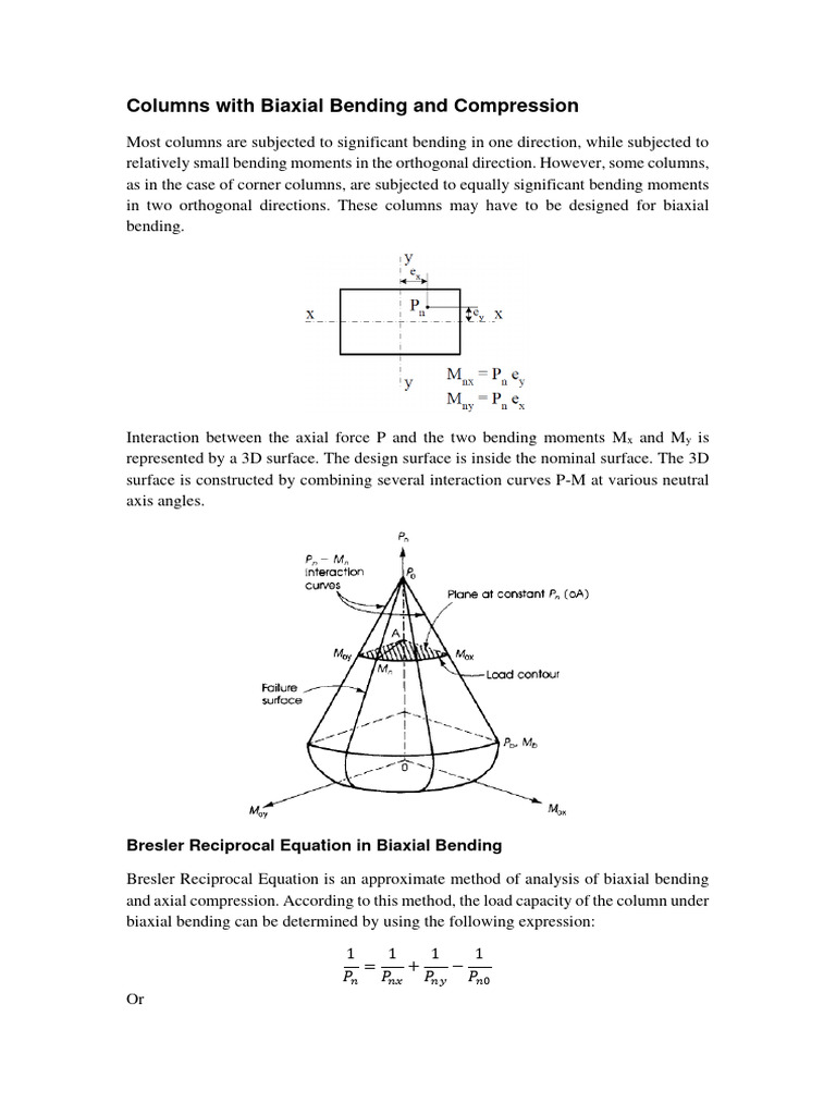 Columns With Biaxial Bending And Compression Pdf Bending