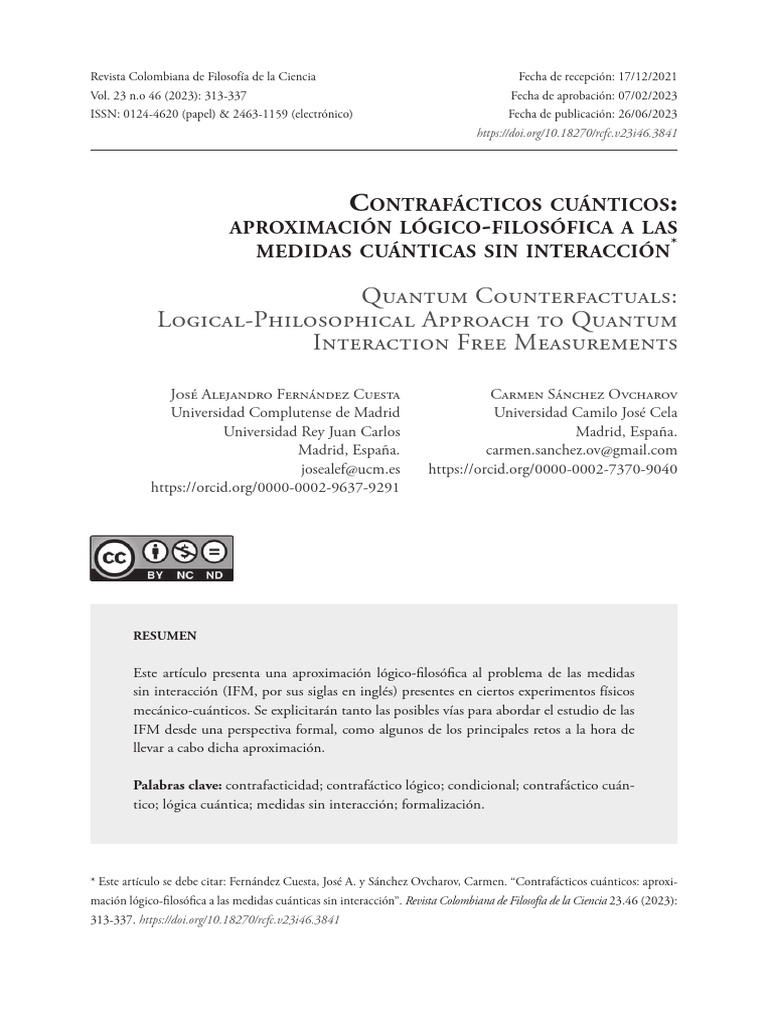 Contrafácticos Cuánticos: Enfoque Lógico | PDF | Lógica | Lógica modal
