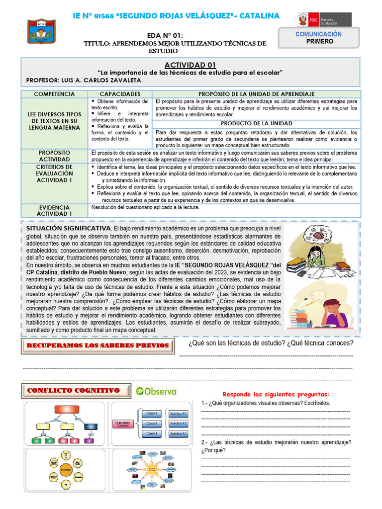 Técnicas de Estudio para Mejorar Aprendizaje | PDF | Habilidades de ...