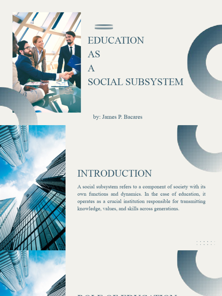 Education as a Social Subsystem | PDF | Community | Social Psychology