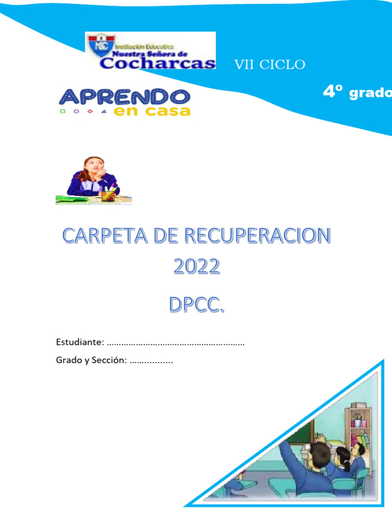 Dpcc-4to-Carpeta Recuperación Guias de Aprendizaje | PDF | Las emociones | Autoestima