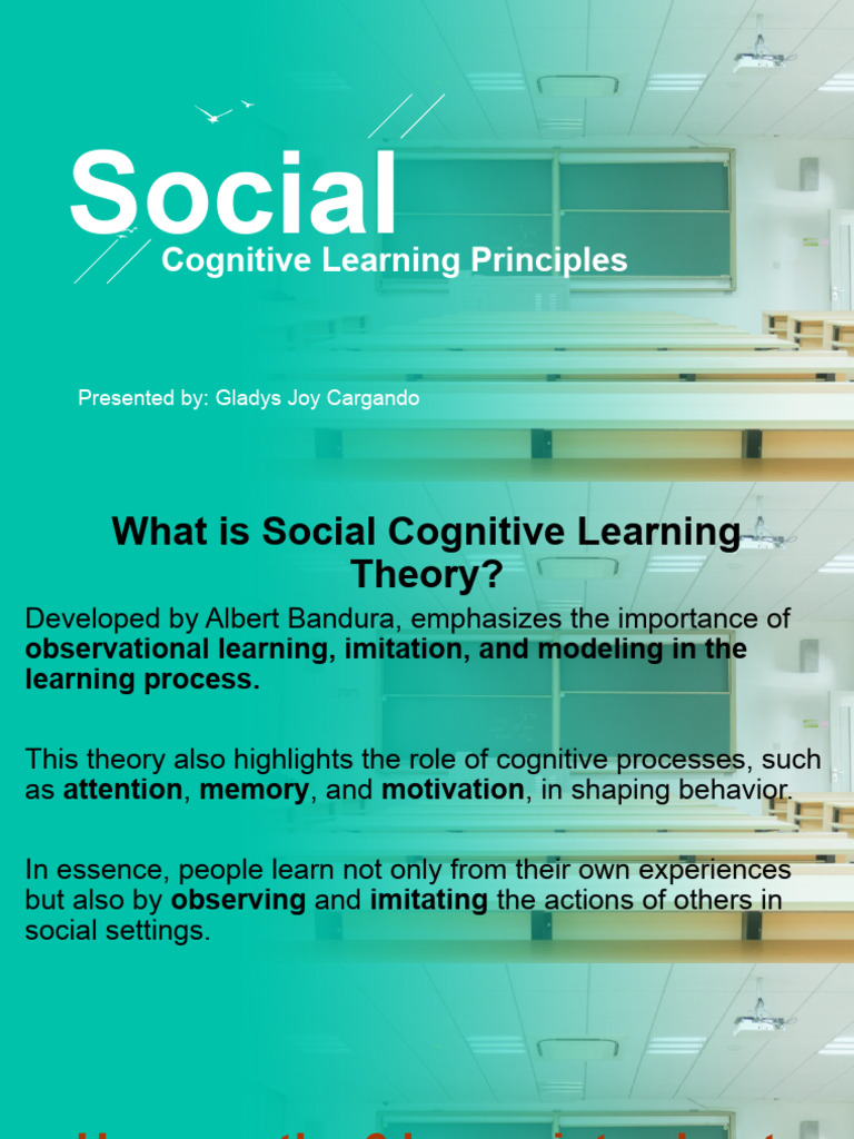 Social Cognitive Learning Basics | PDF | Self Efficacy | Behaviorism