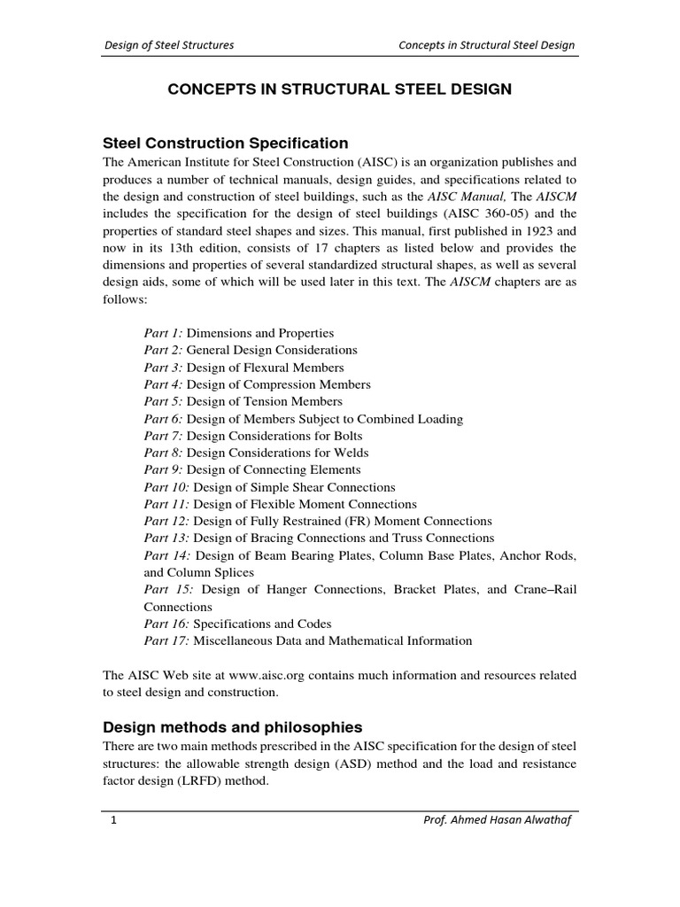 02_Concepts in Structural Steel Design | PDF | Structural Load | Beam ...