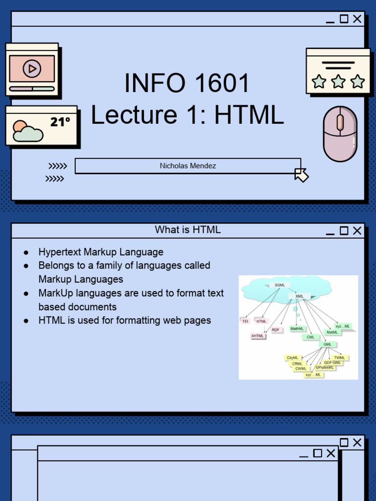 Info 1601 Lecture 1 - HTML | PDF | Html Element | Html