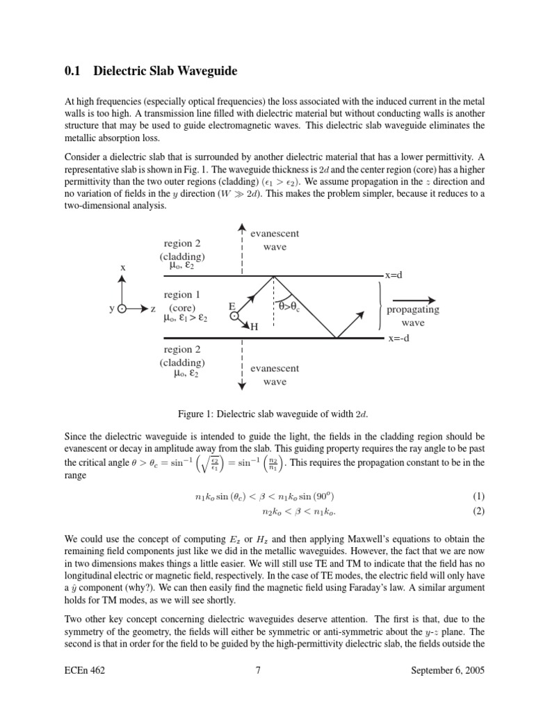 Dielectric Waveguide | PDF | Waveguide | Dielectric
