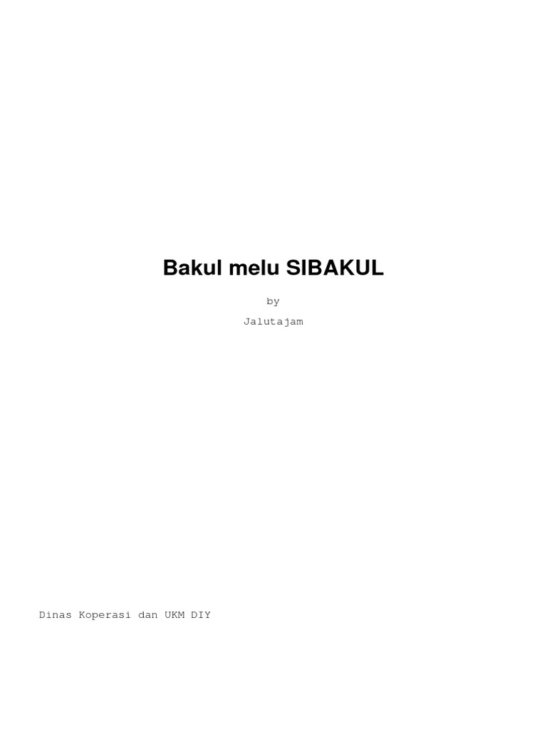 Bakul Melu SIBAKUL Rev | PDF