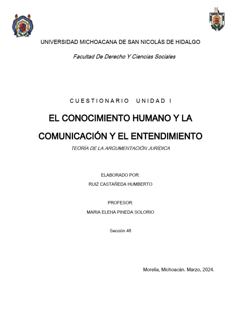 Cuestionario El Conocimiento Humano | PDF | Aprendizaje | Comportamiento