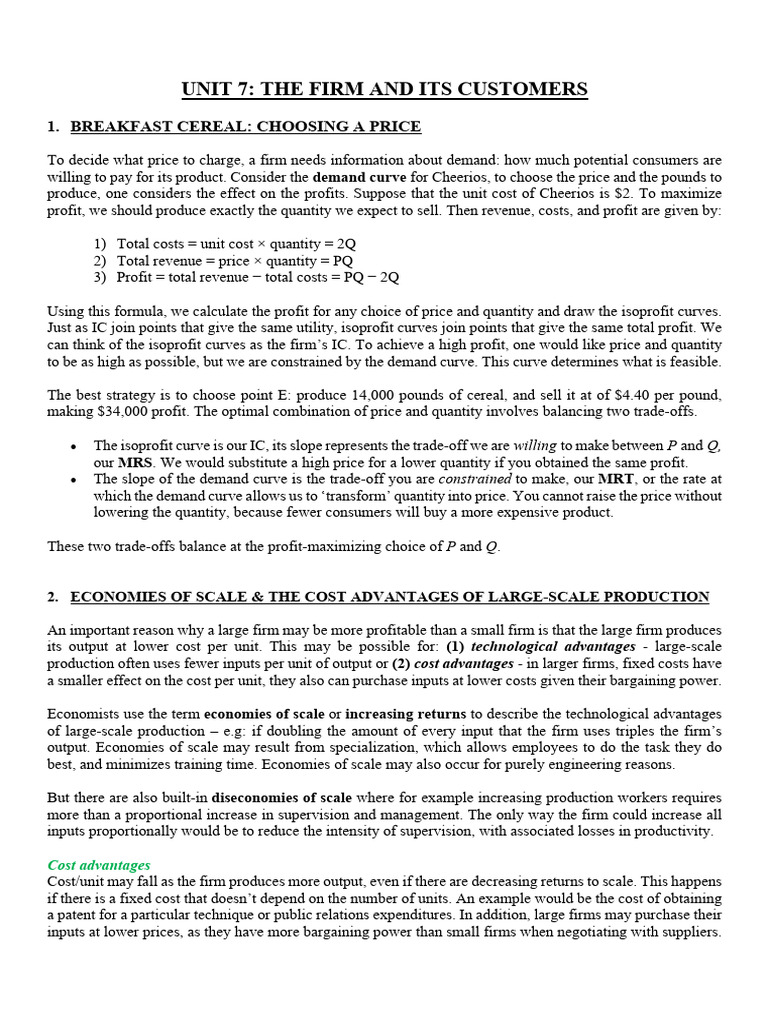 Unit 7 - CORE-Intro | PDF | Demand | Average Cost
