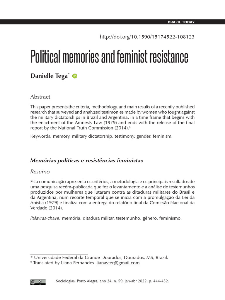 Political Memories and Feminist Resistance | PDF | Social Science