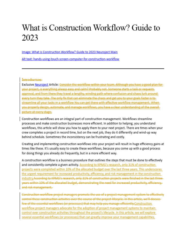 What Is Construction Workflow - A Guide To 2023 | PDF | Project ...