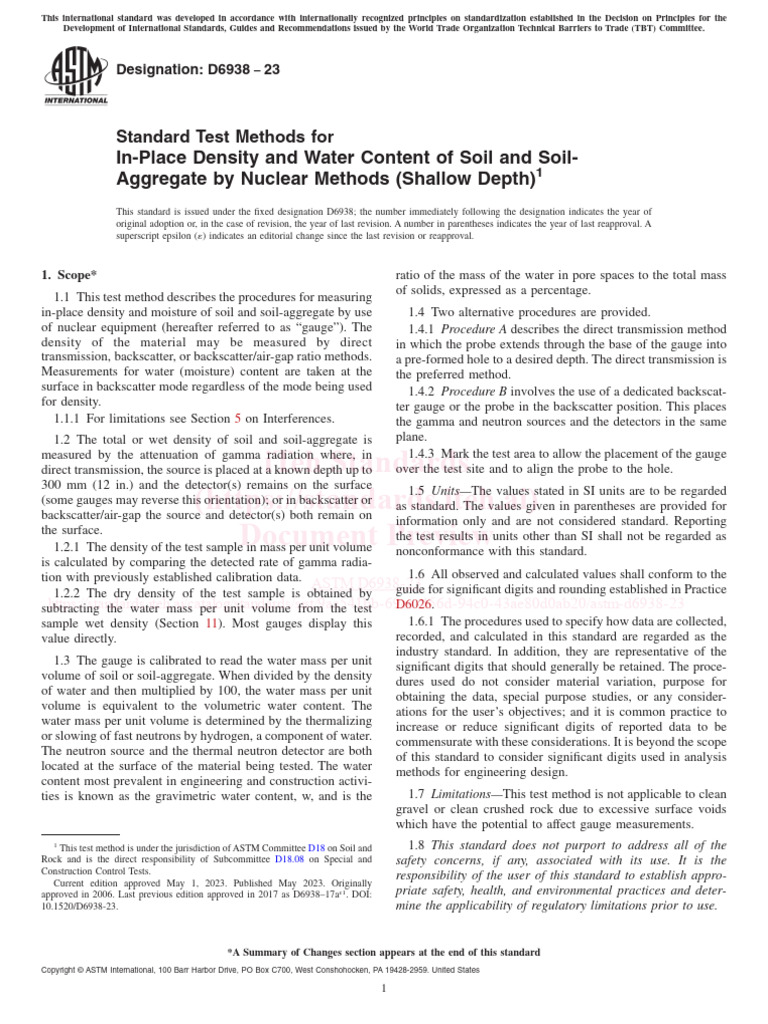 Astm D6938 23 | PDF