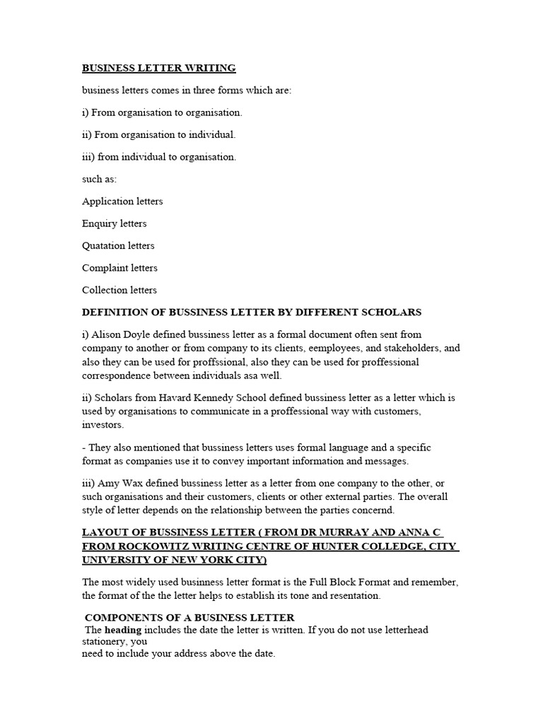 Bussiness Letter Writting | PDF | Communication | Information