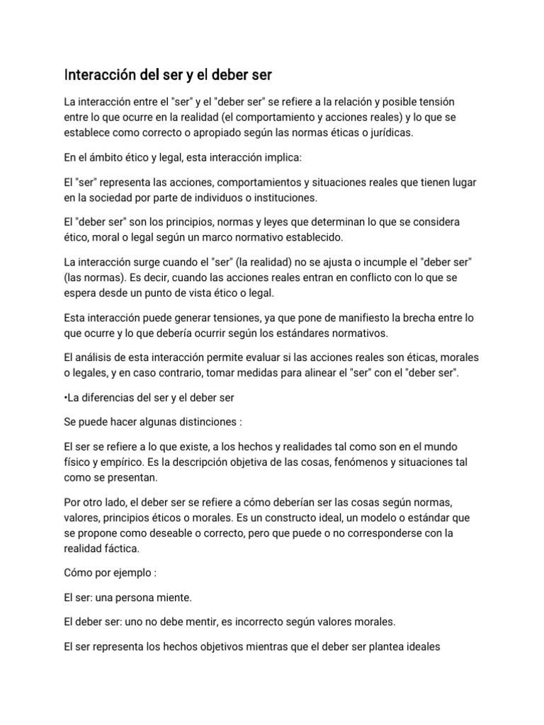 Interacción Del Ser y El Deber Ser | PDF
